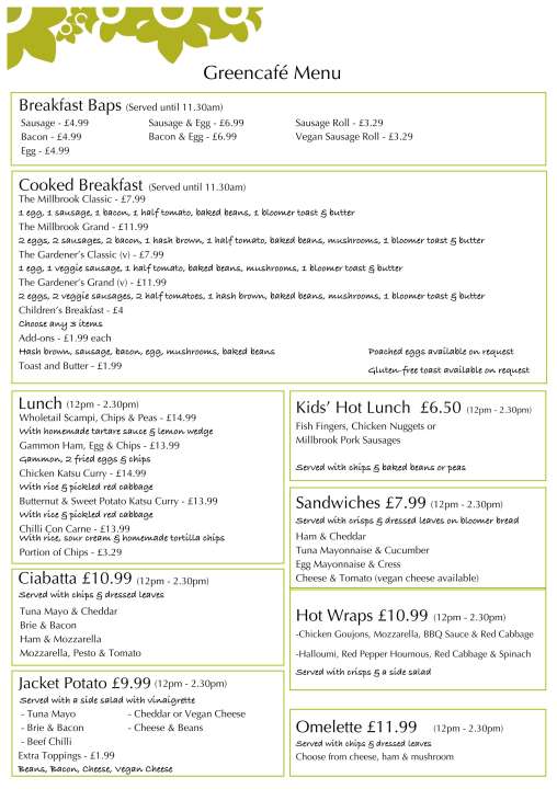 Greencafé - Staplehurst - Eat - Millbrook Garden Centre