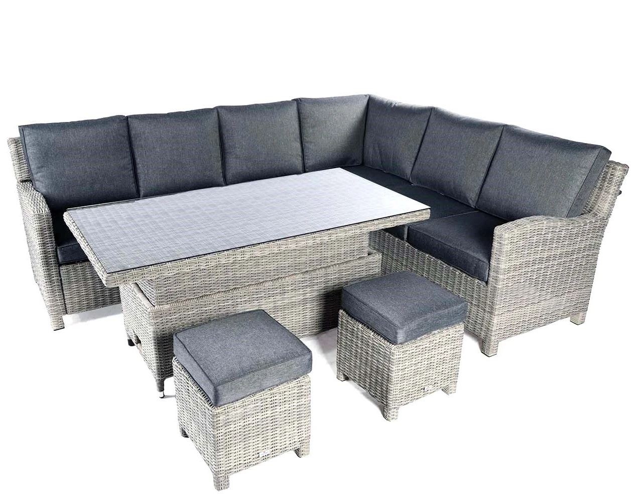Lazia Corner Modular Set with Adjustable Dining Table Millbrook Garden Centre